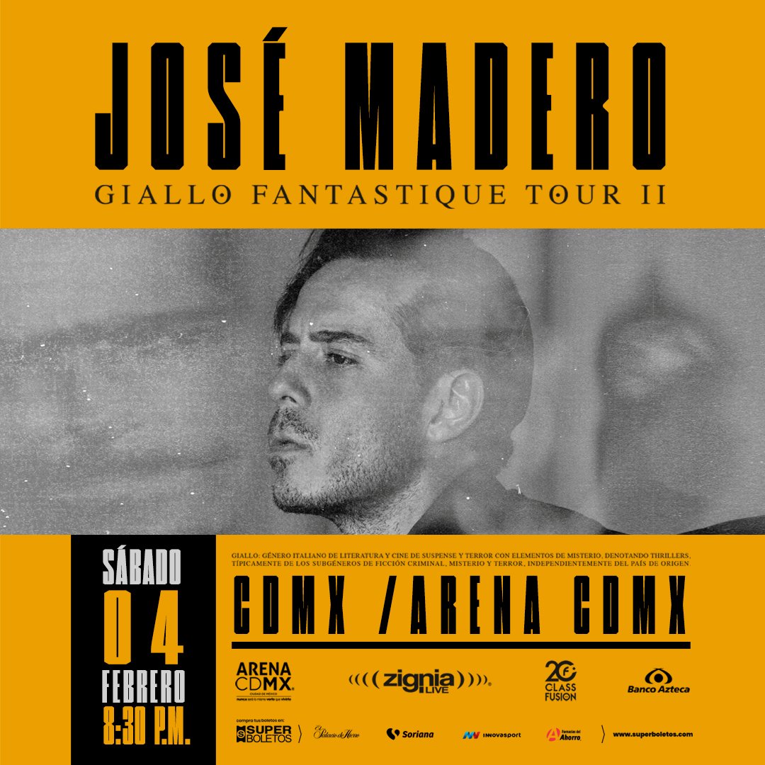 José Madero, Giallo Fantastique Tour II comienza en la Arena CDMX ...